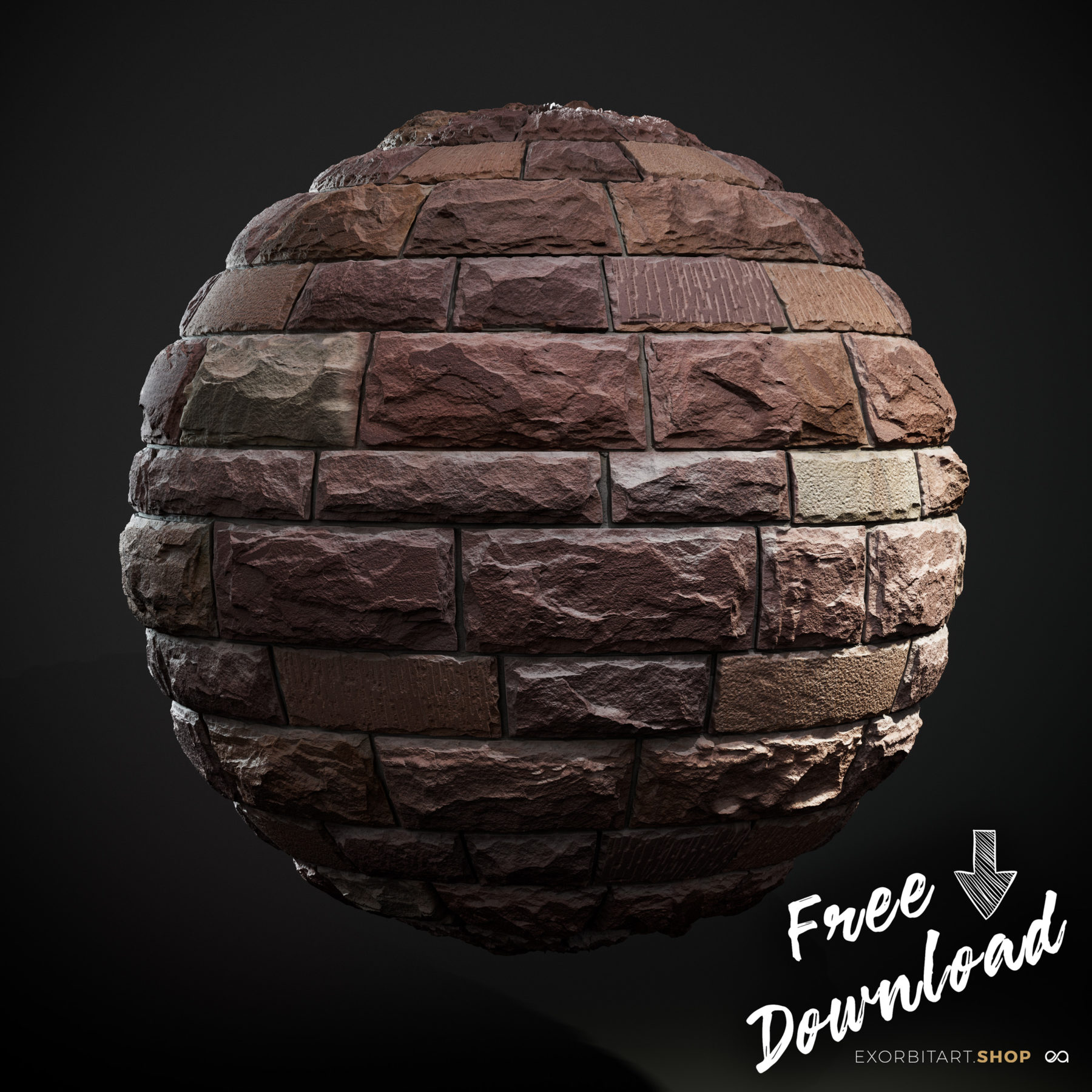 FREE: Limestone Blocks Wall Scanned PBR Textures 100x200cm - exorbitart ...