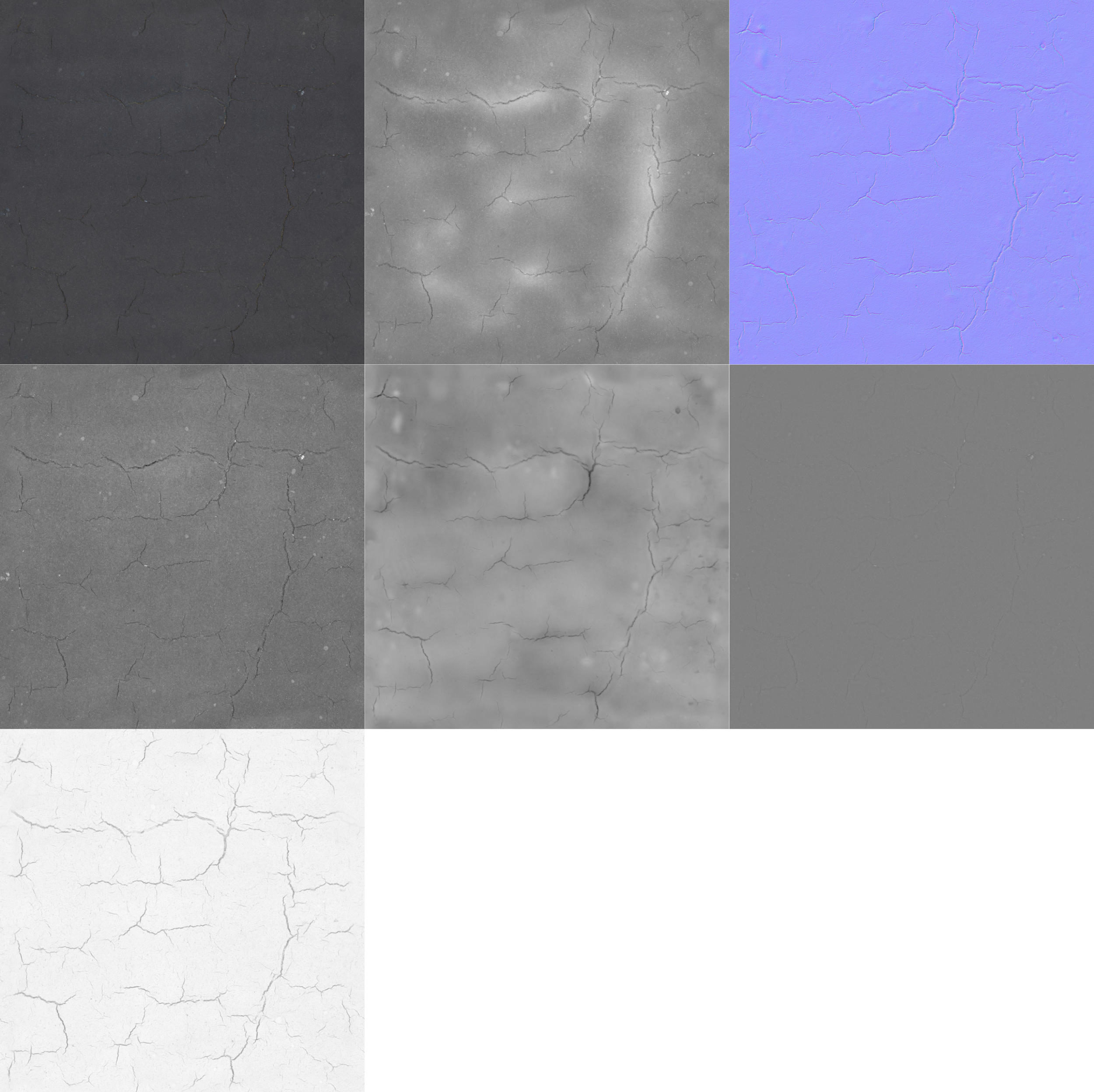 Scanned Seamless Cracked Asphalt PBR Textures - exorbitart.shop