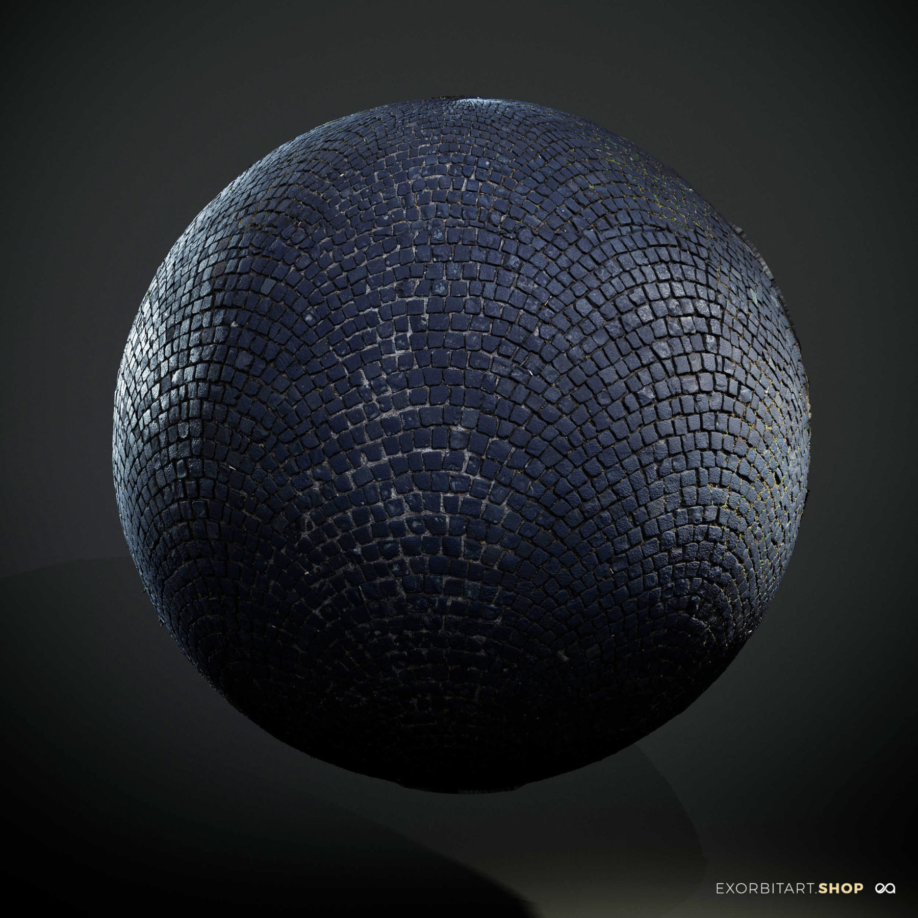 Cobblestone Road Scanned PBR Texture 450x323x8cm - exorbitart.shop