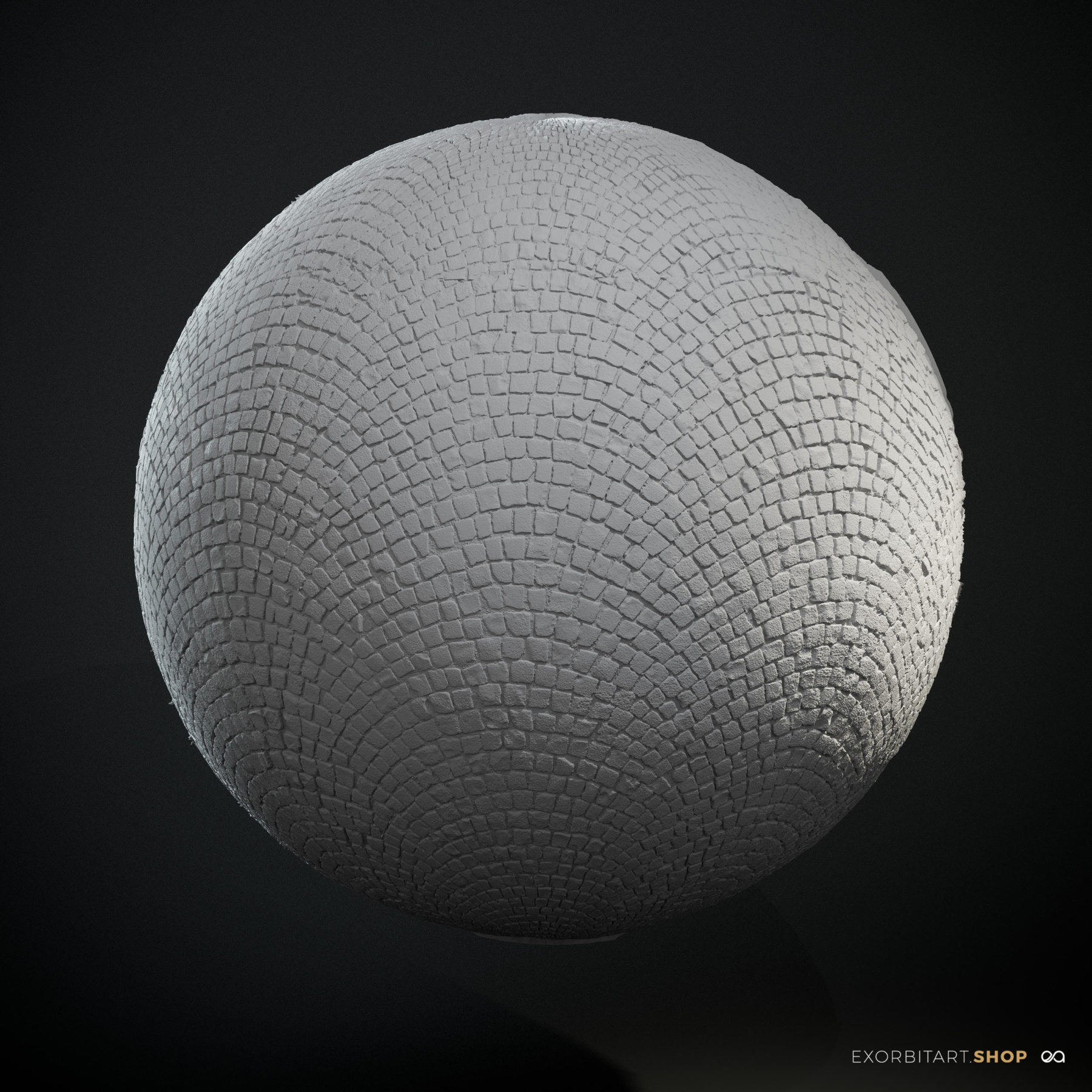 Cobblestone Road Scanned PBR Texture 450x323x8cm - exorbitart.shop