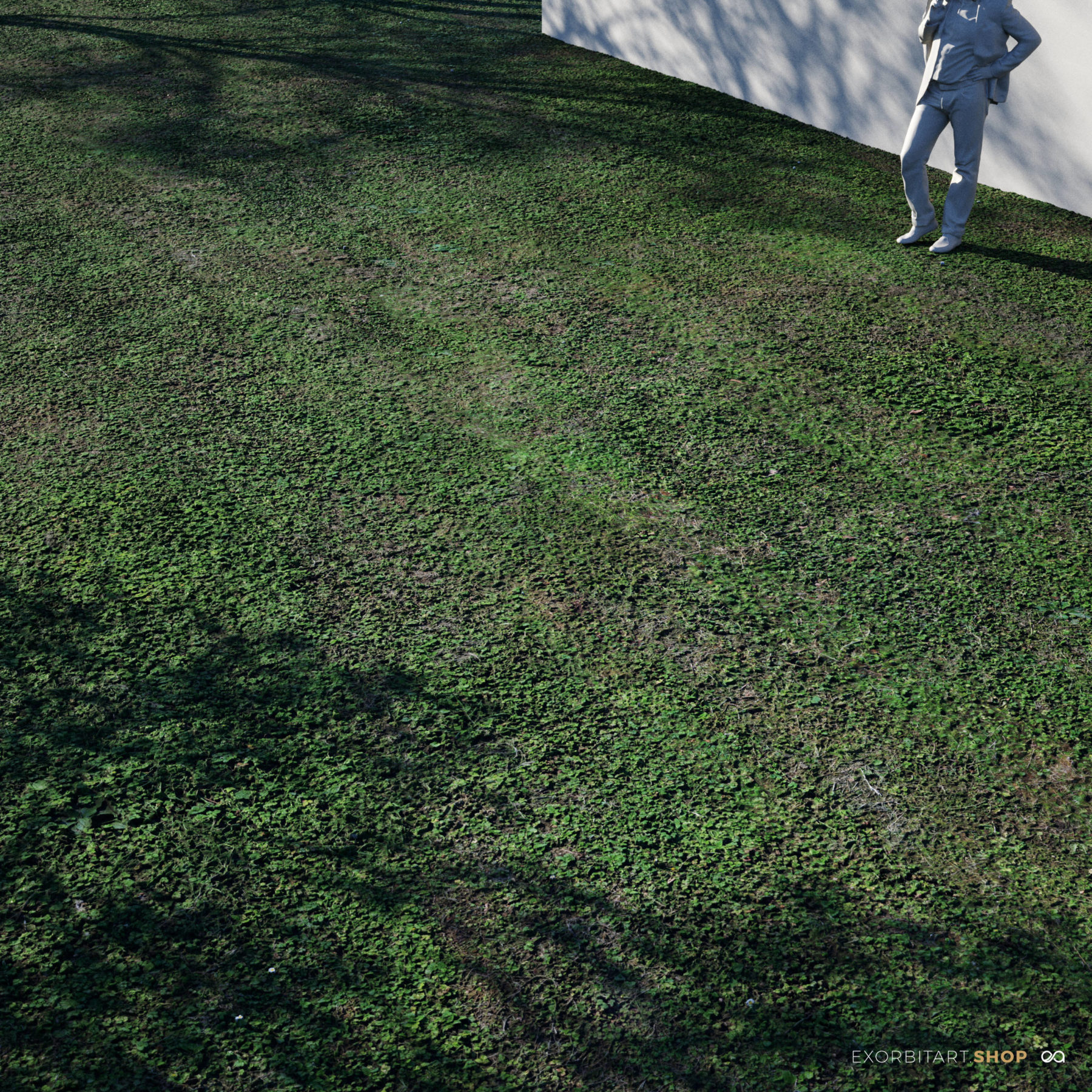 Scanned Seamless Short Grass PBR Texture 350x350x10cm