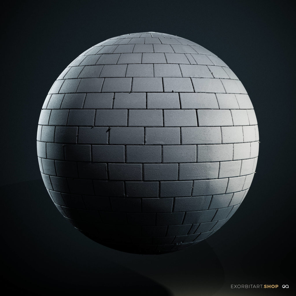 Scanned Seamless Regular Concrete Paver PBR Texture 200x200 cm