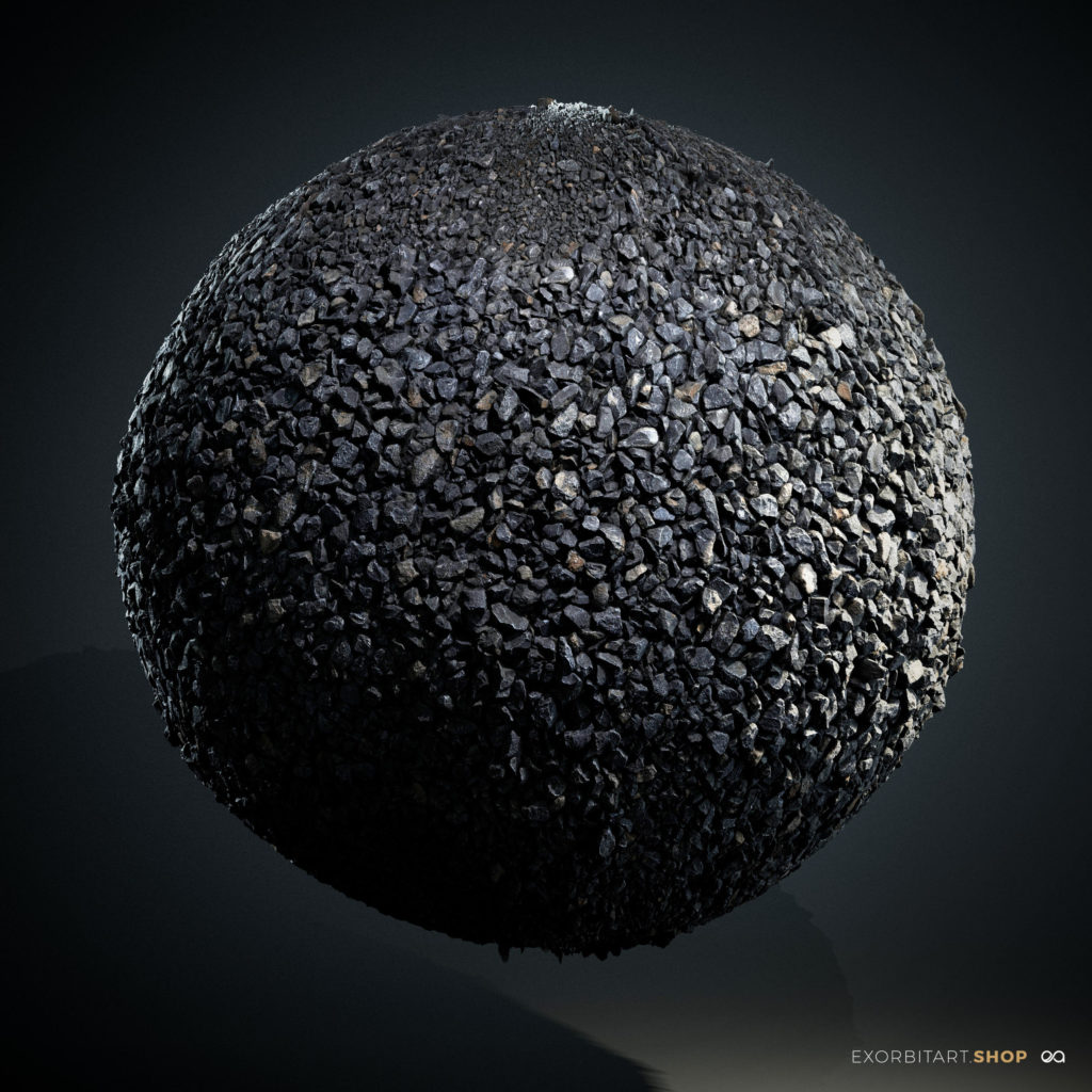 Scanned Seamless Plain Gravel Site PBR Texture 200x200 cm