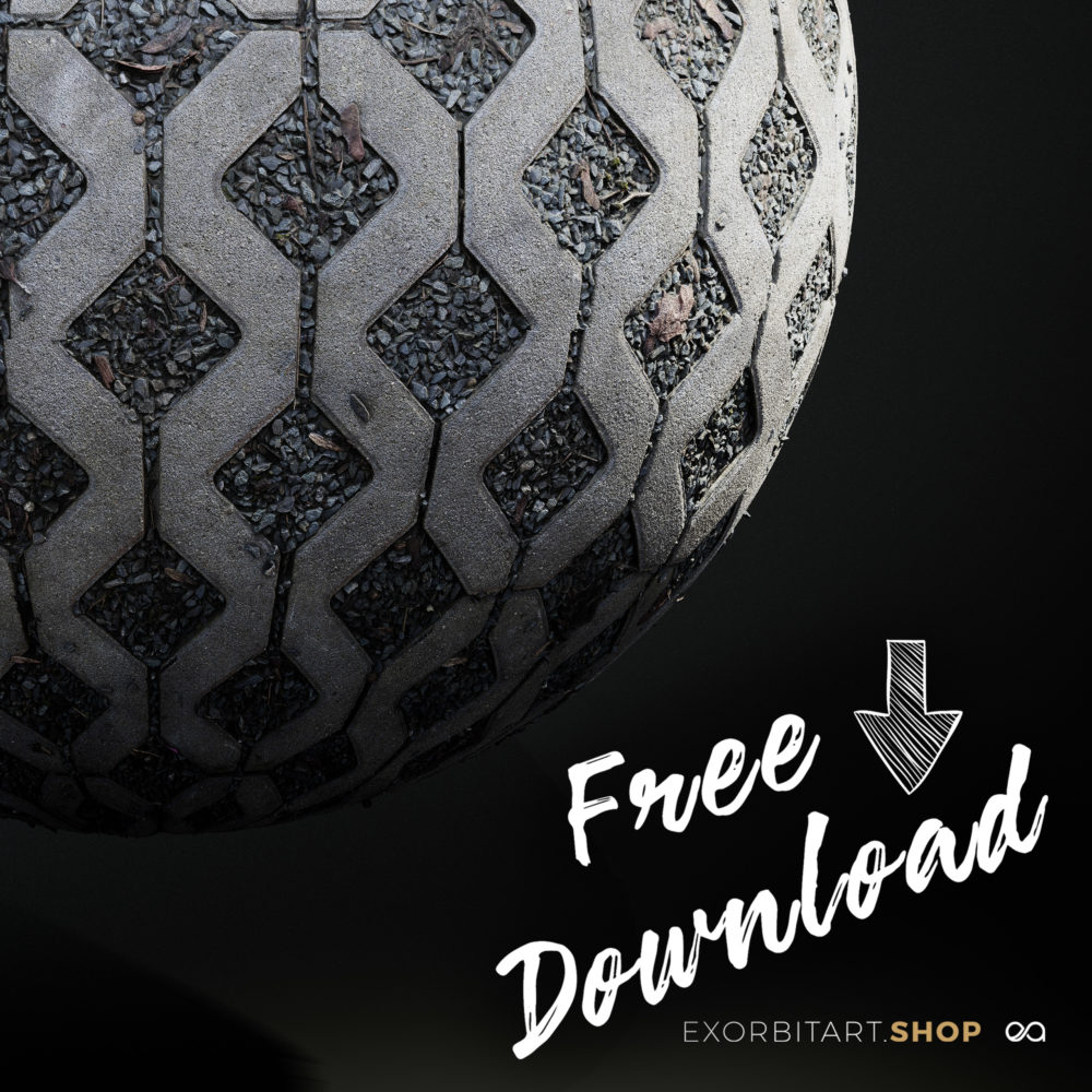 FREE:Parking Grid - Scanned PBR Textures 200x200cm - exorbitart.shop