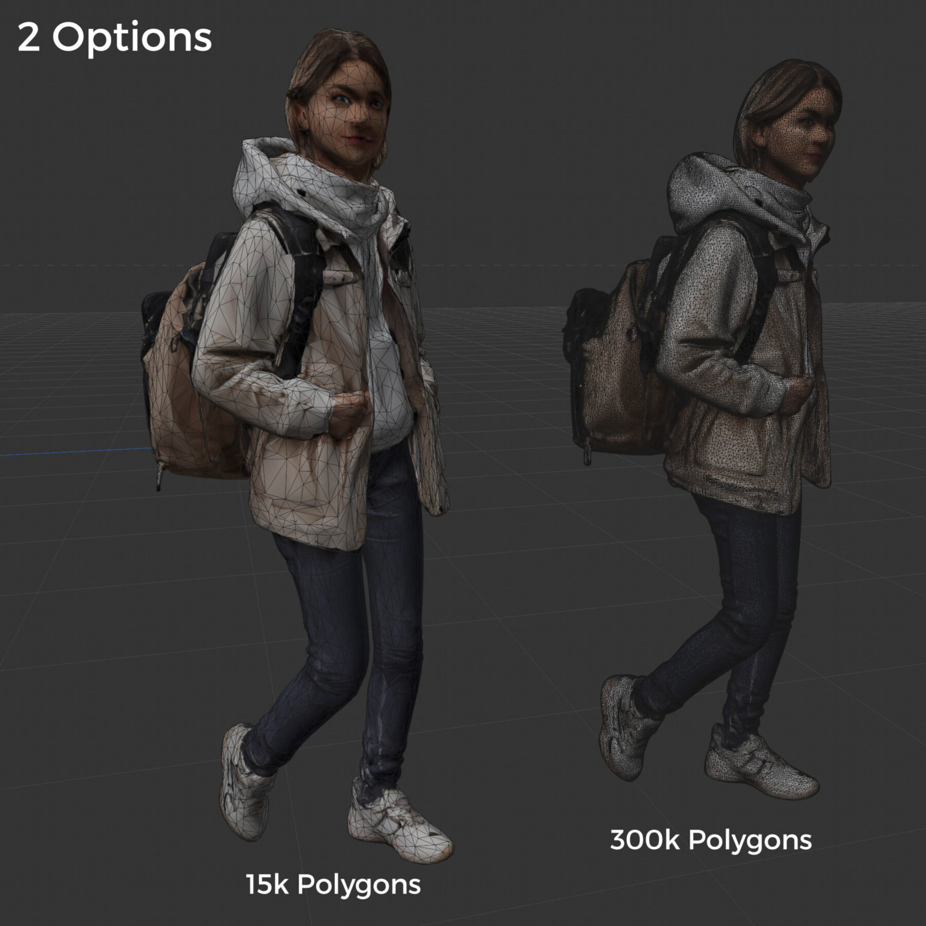 100 Low Poly 3D People for Archviz AI Workflow