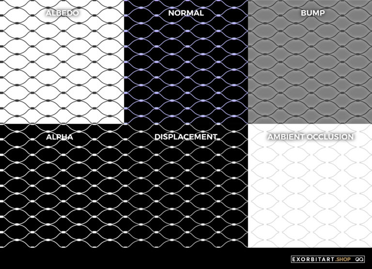 Metal Mesh Bois PBR Texture 50x50cm