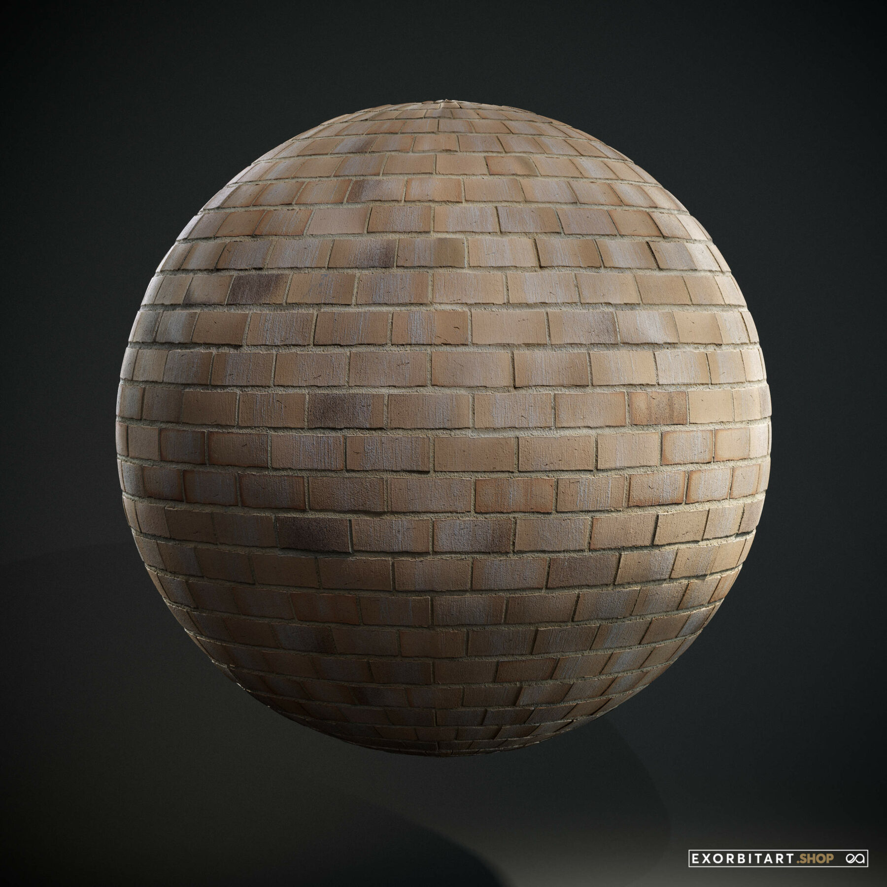 Modern Beige Brick Wall PBR Texture 310x205cm