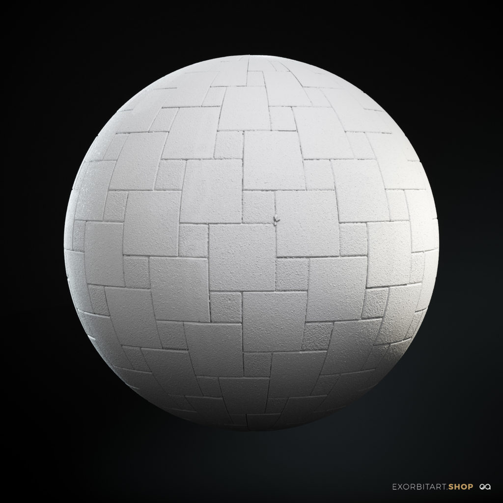 Checker Pavement Scanned PBR Texture 200x200cm - exorbitart.shop