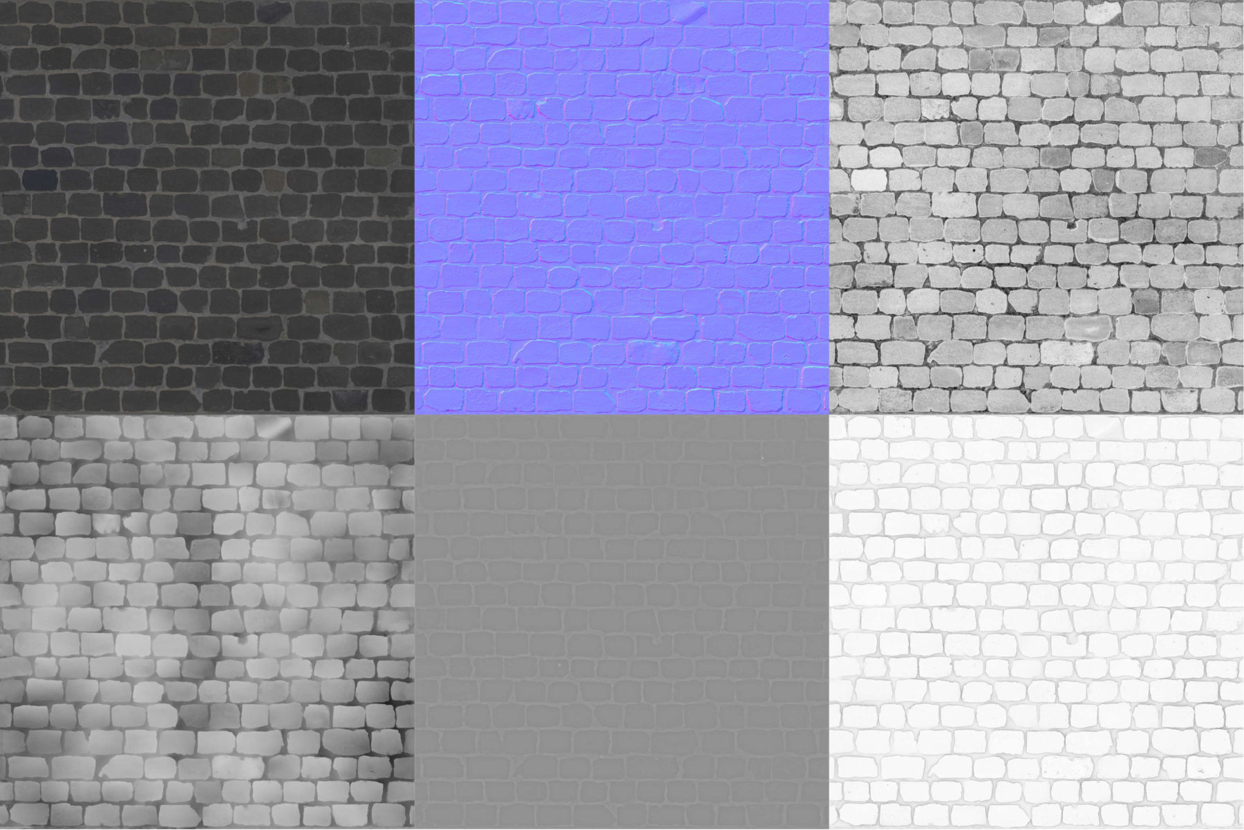 Dark Cobblestone Scanned PBR Texture 200x200cm - exorbitart.shop