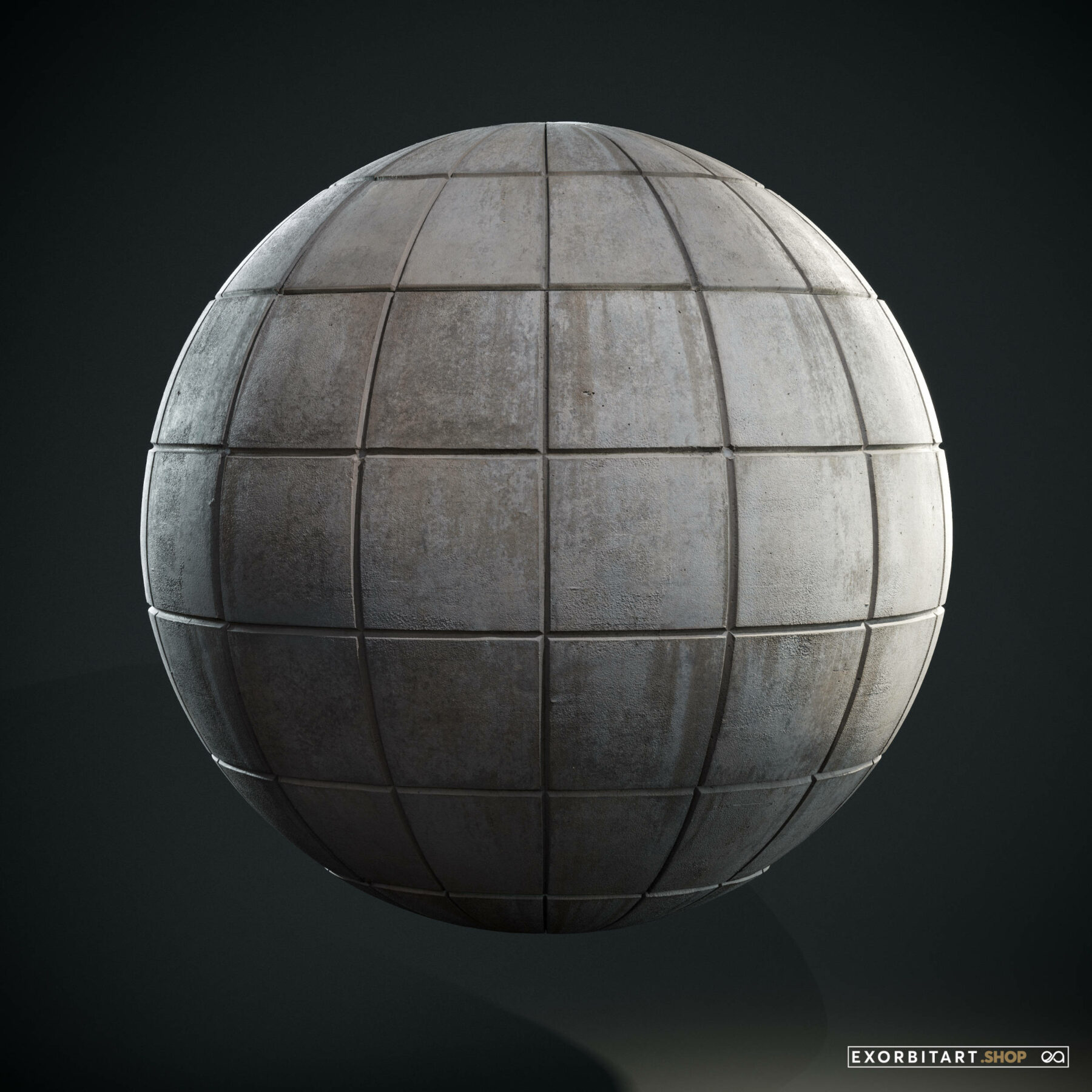 Dirty Concrete Tiles PBR Texture 400x266cm