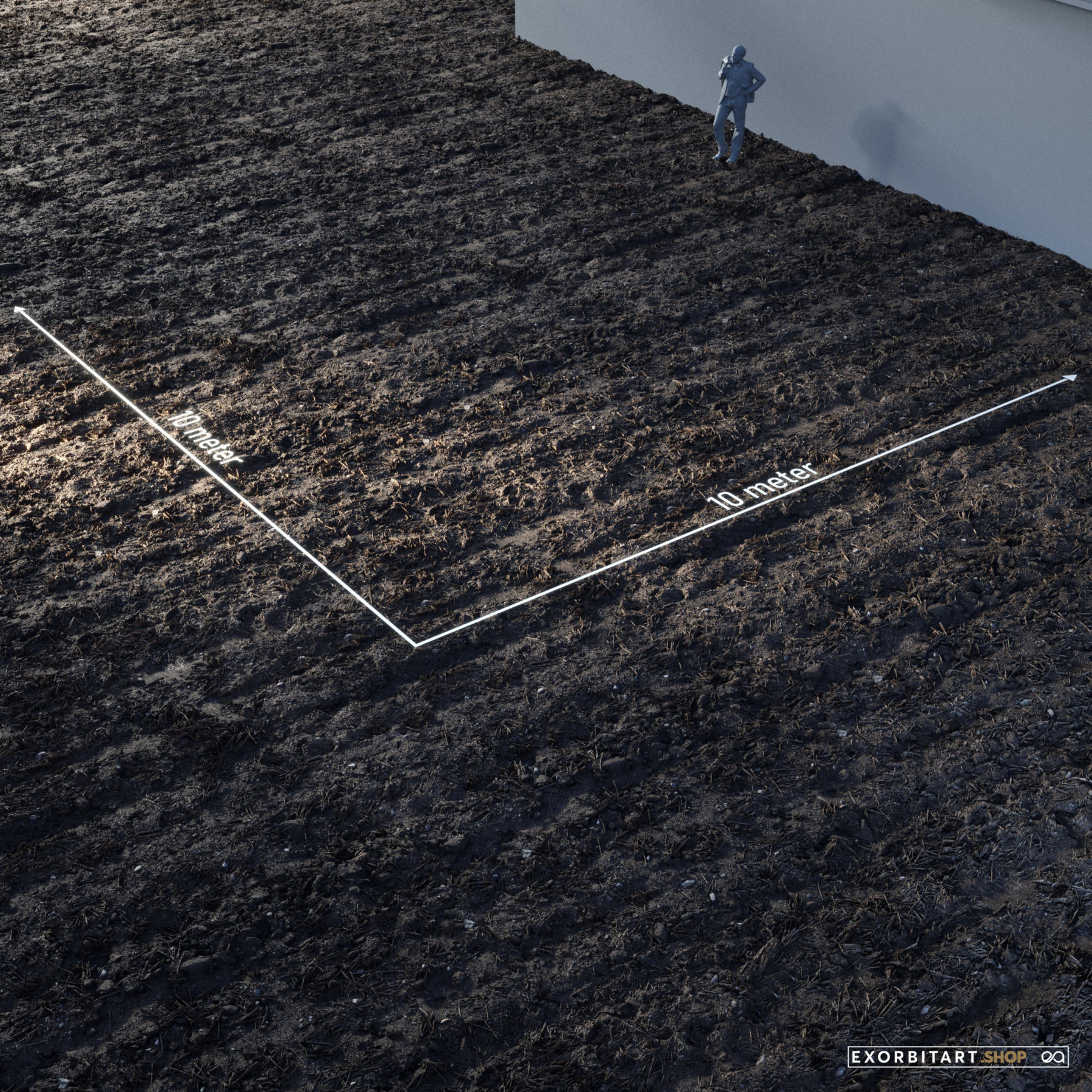 Farmland Field Scanned PBR Texture 700x420cm