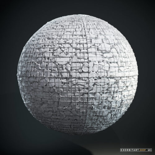 Gabion Wall Large PBR Texture 720x200cm