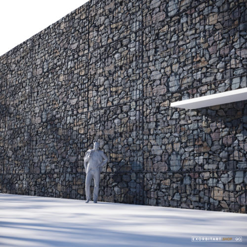 Gabion Wall Large PBR Texture 720x200cm