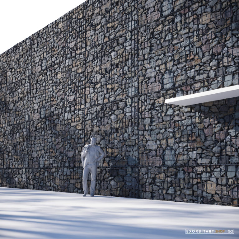 Gabion Wall Large PBR Texture 720x200cm