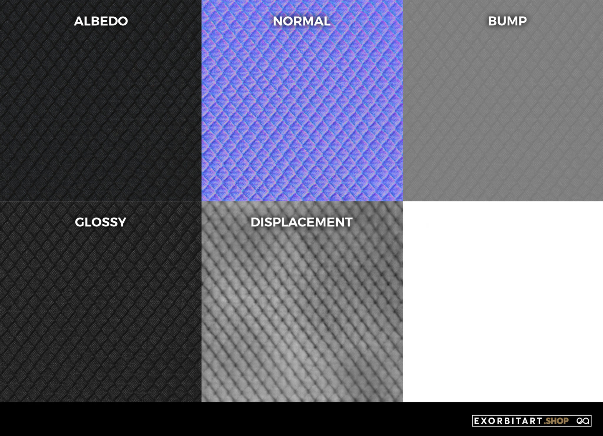 Fabric Kvadrat Mosaic PBR Texture 13x13cm