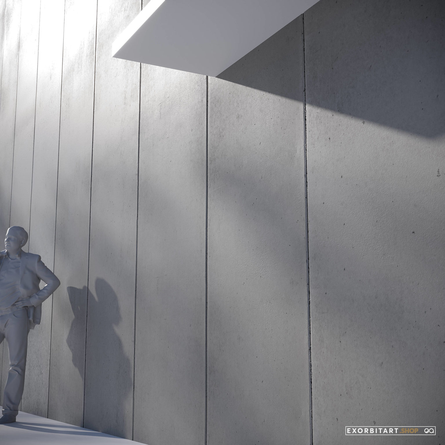 Large Concrete Wall PBR Texture 840x130cm