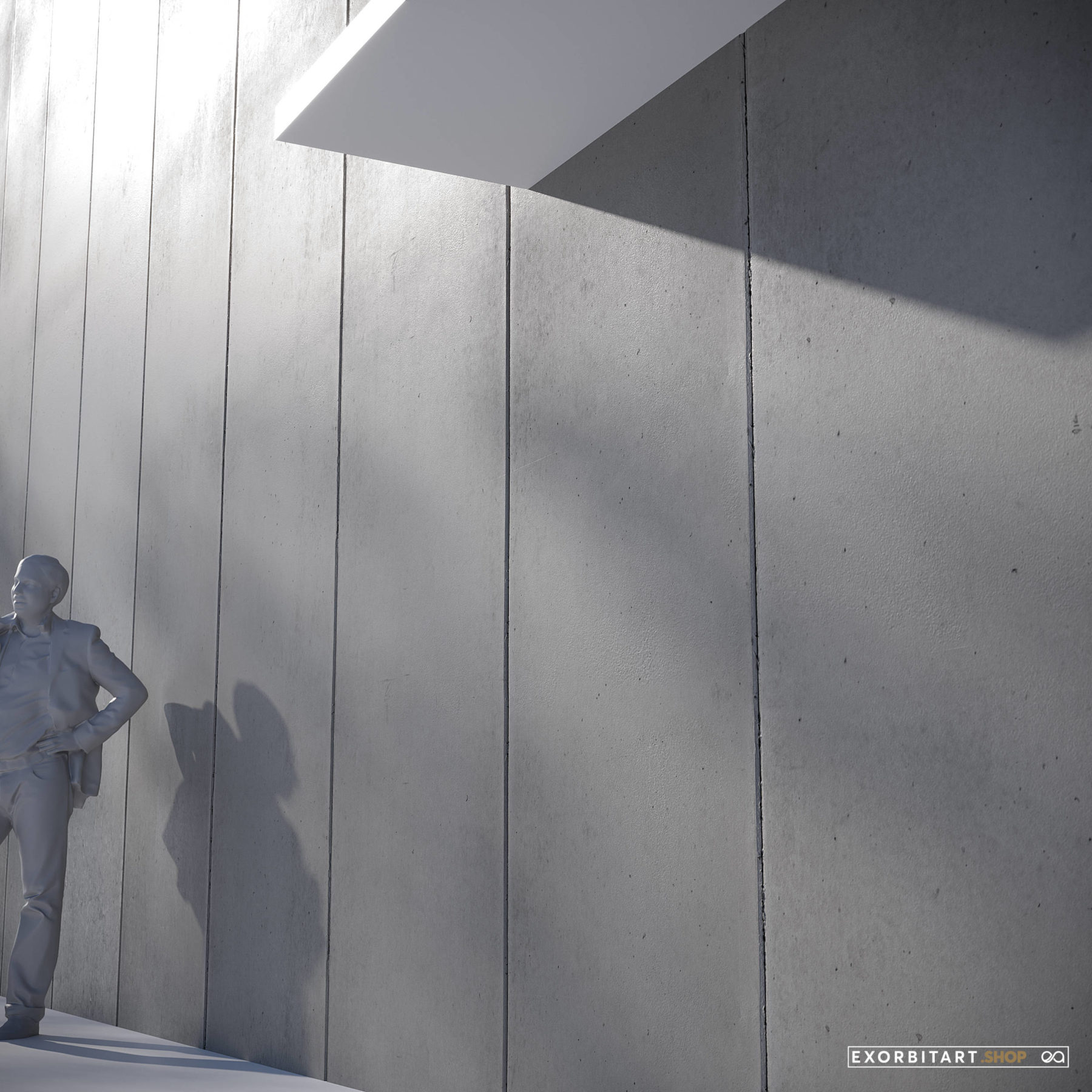 Large Concrete Wall PBR Texture 840x130cm