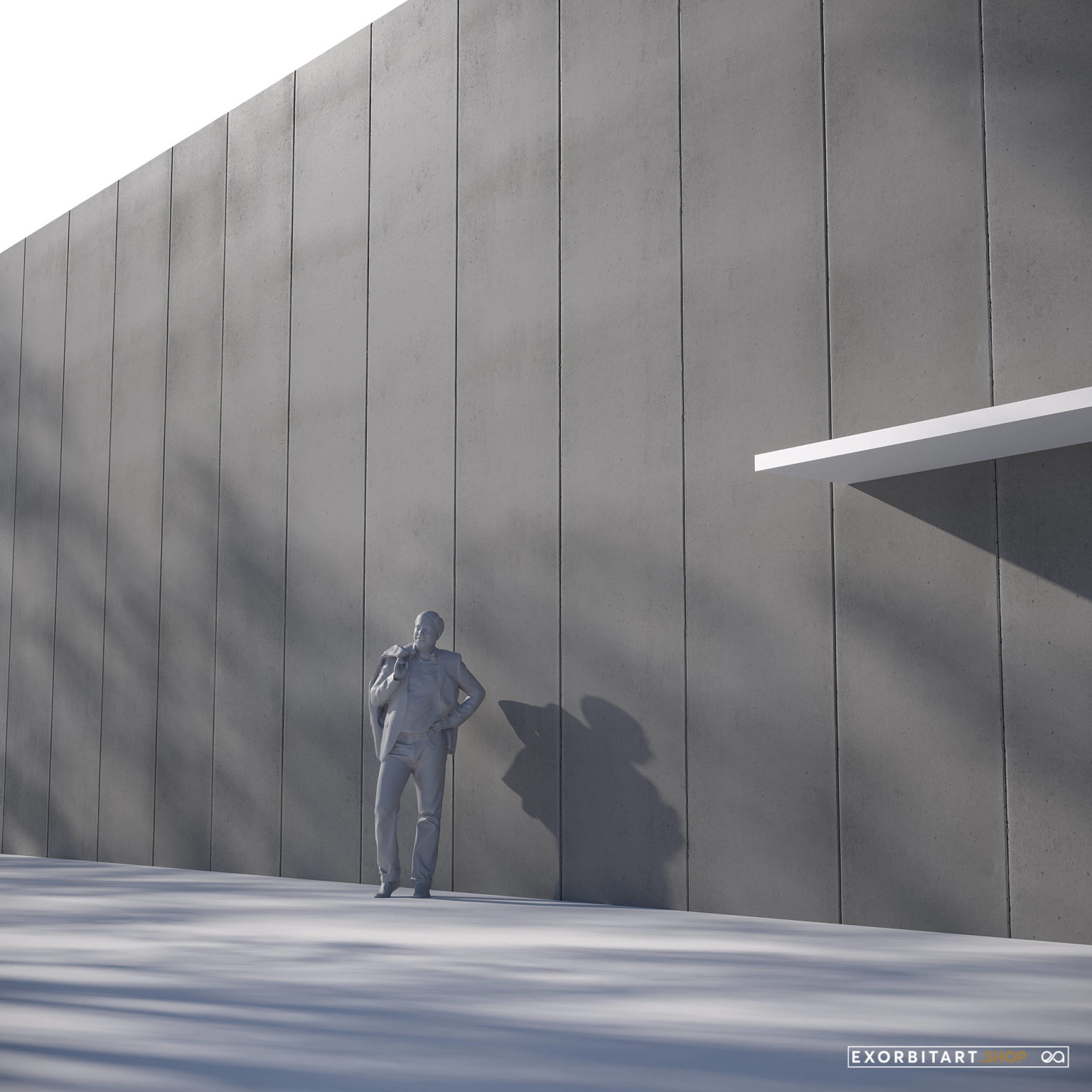 Large Concrete Wall PBR Texture 840x130cm