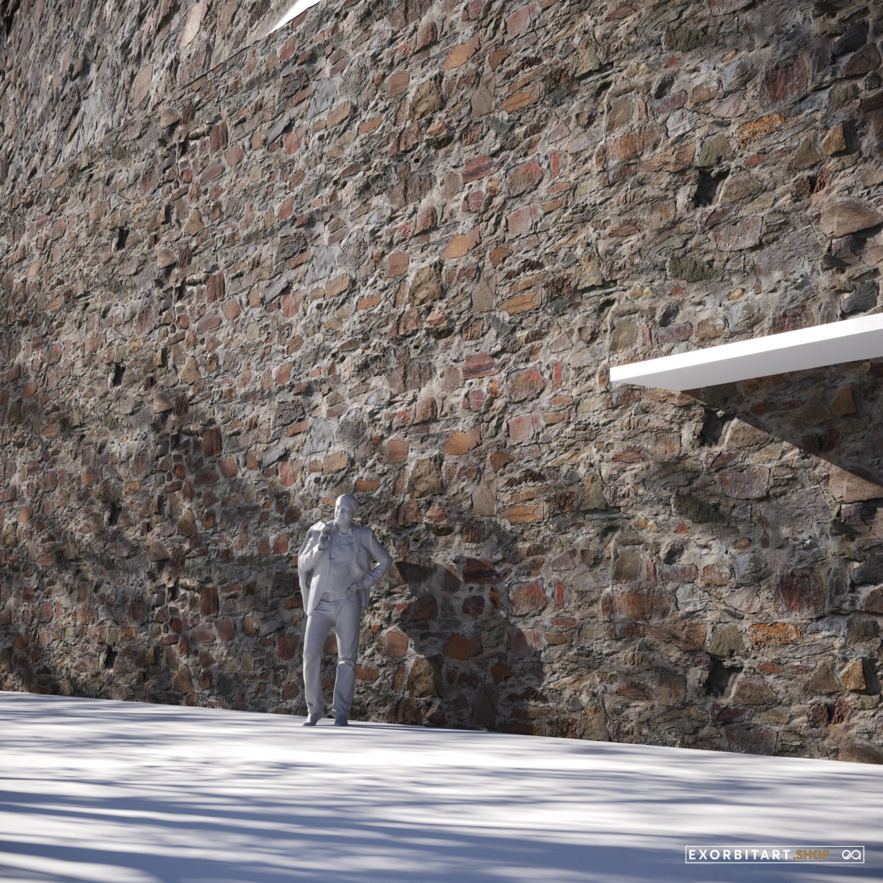 Large Rock Wall Scanned PBR Texture 900x160cm