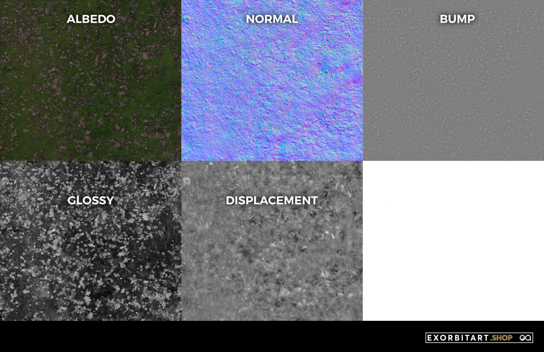 Leafy Moss Ground PBR Texture 360x320cm