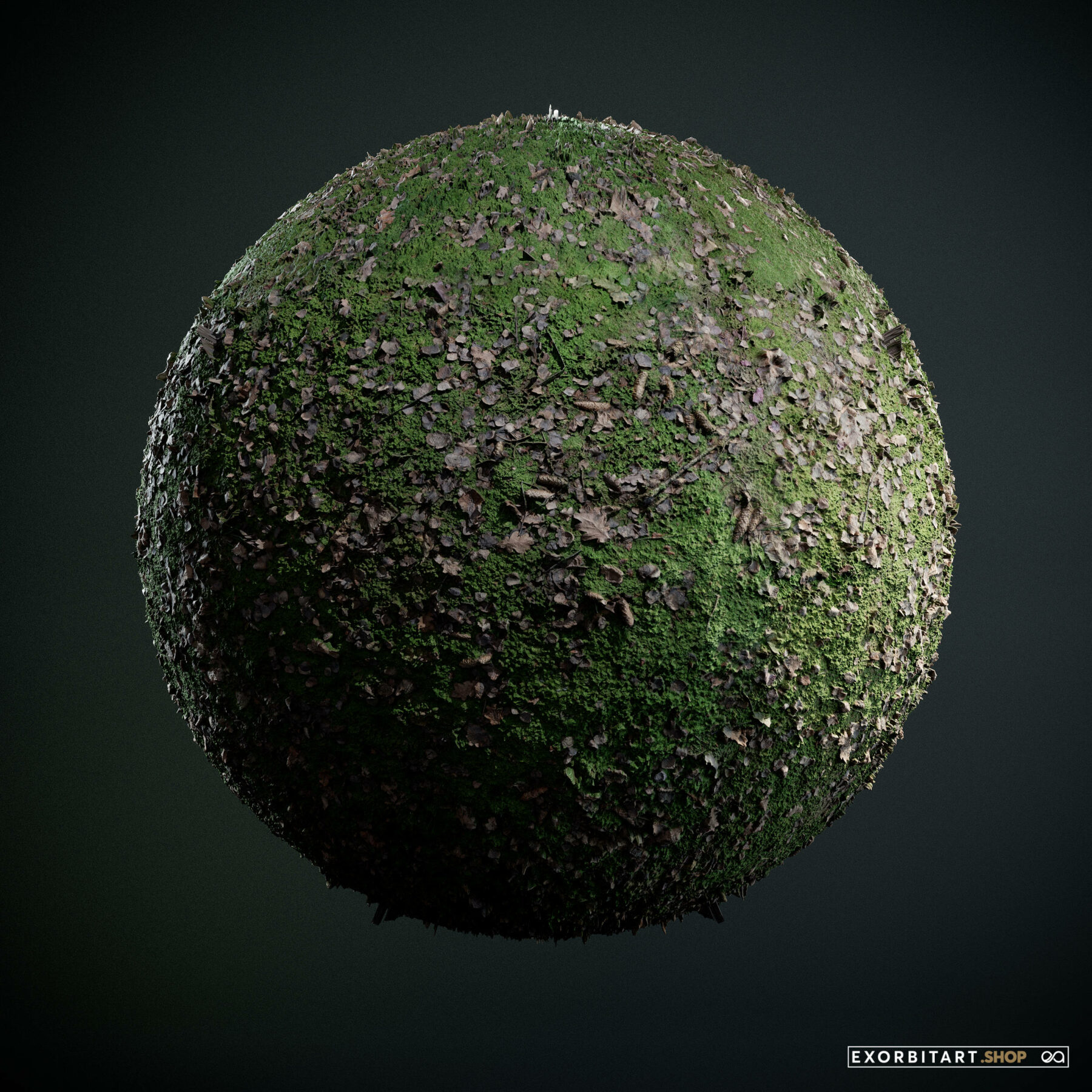 Leafy Moss Ground PBR Texture 360x320cm