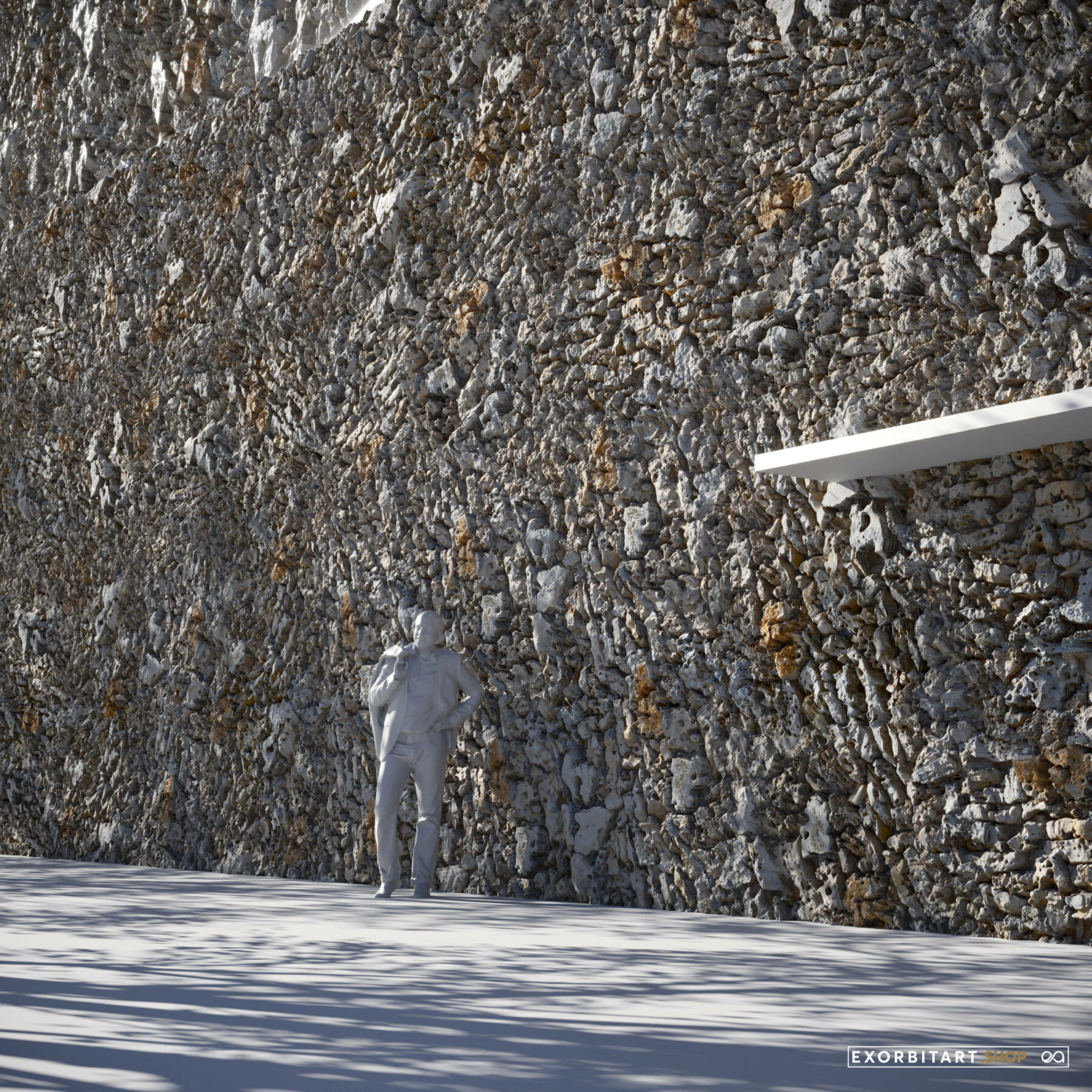 Porous Limestone Wall PBR Texture 160x160 cm