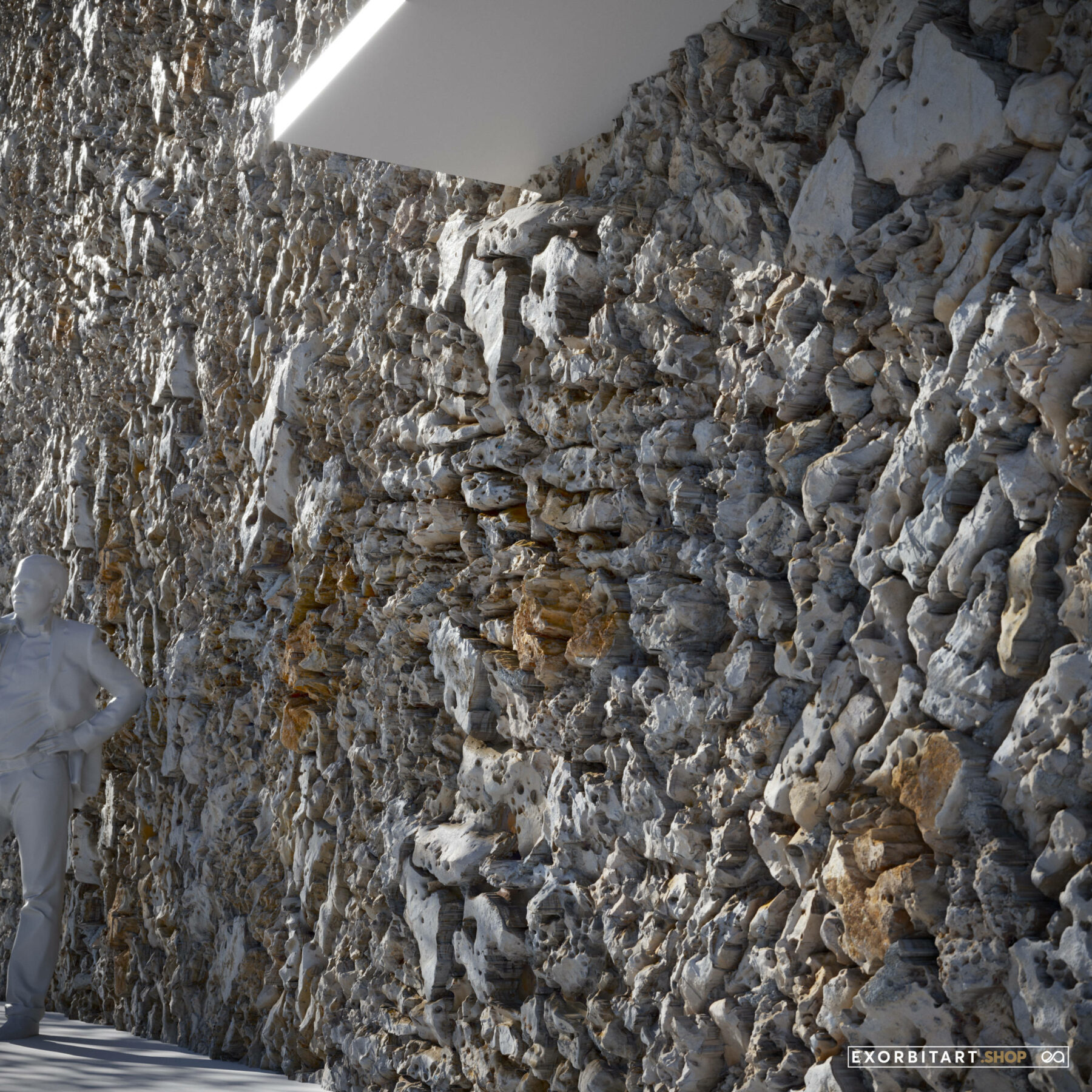 Porous Limestone Wall PBR Texture 160x160 cm