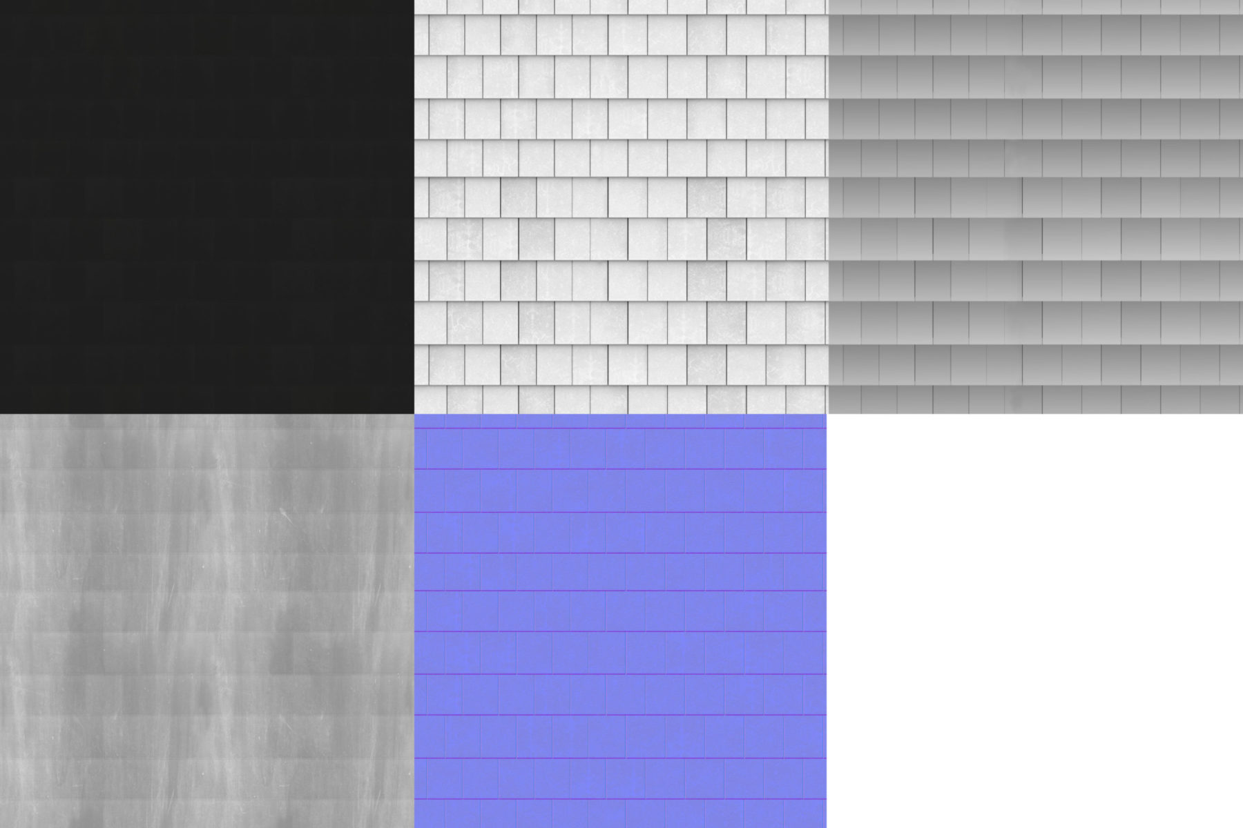 Regular Roof Tiles PBR Textures 200x200cm - exorbitart.shop