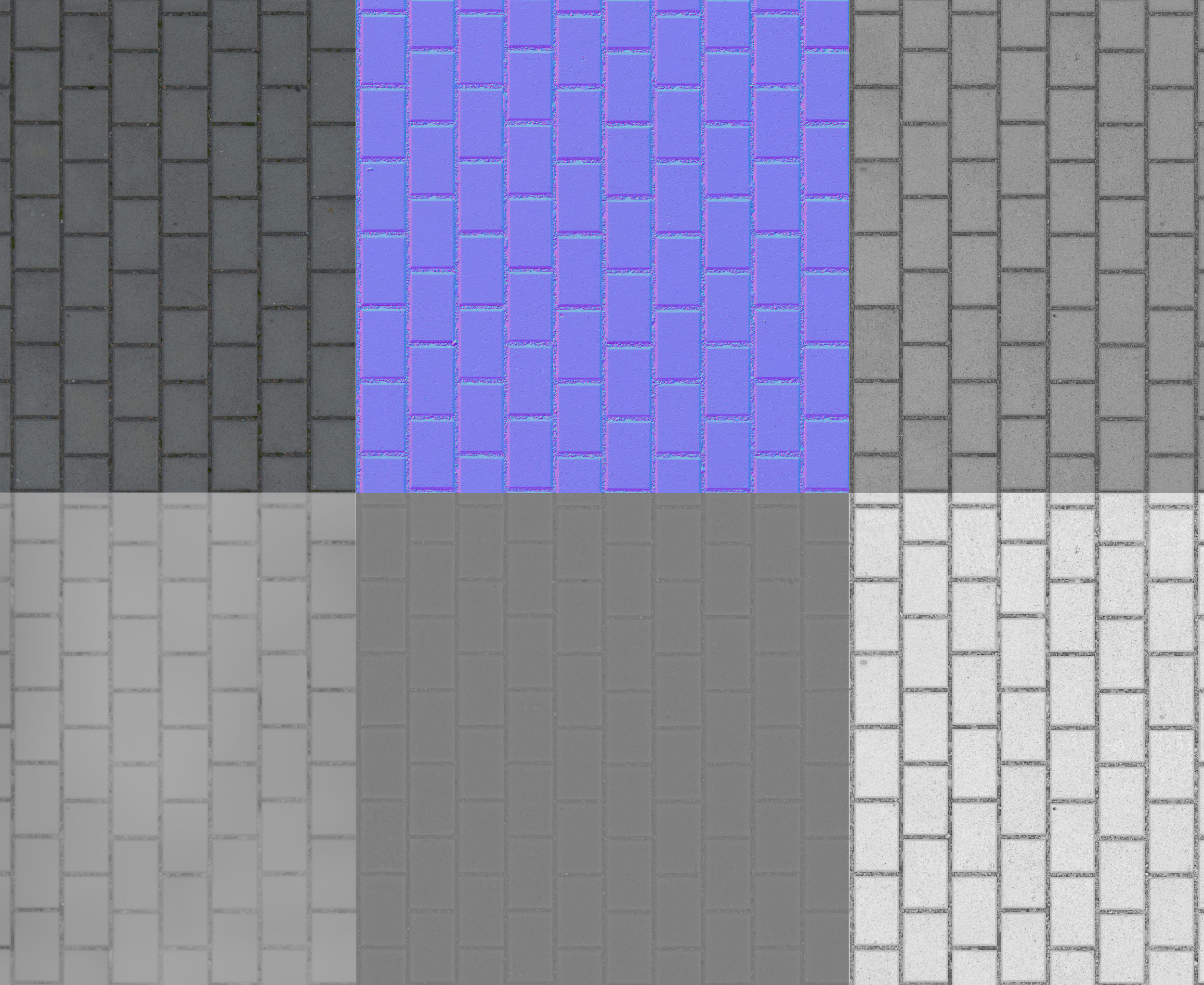 Scanned Stretcherbond Pavement 2x2m - 4k, 8k, 16k - exorbitart.shop