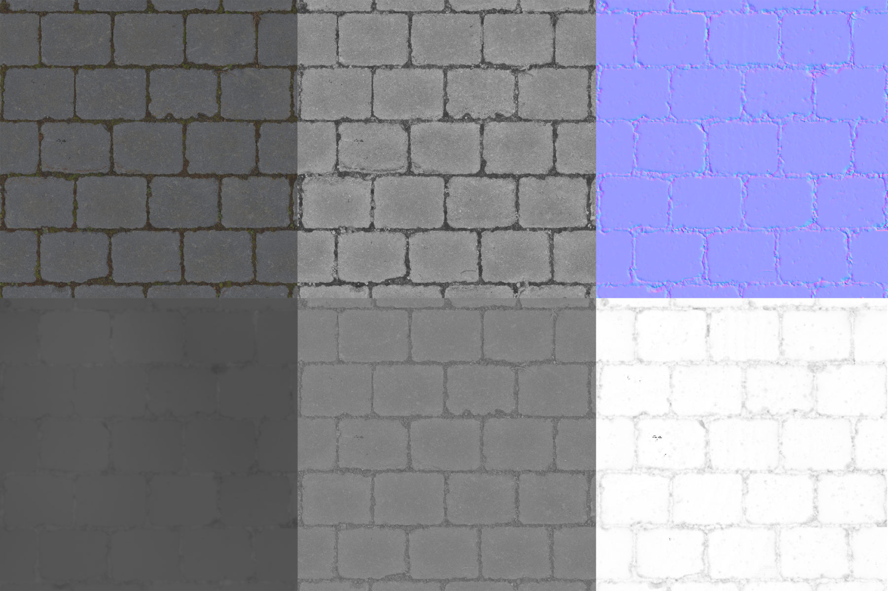 Stretcher Bond Pavement Scanned PBR Textures 300x300cm - exorbitart.shop