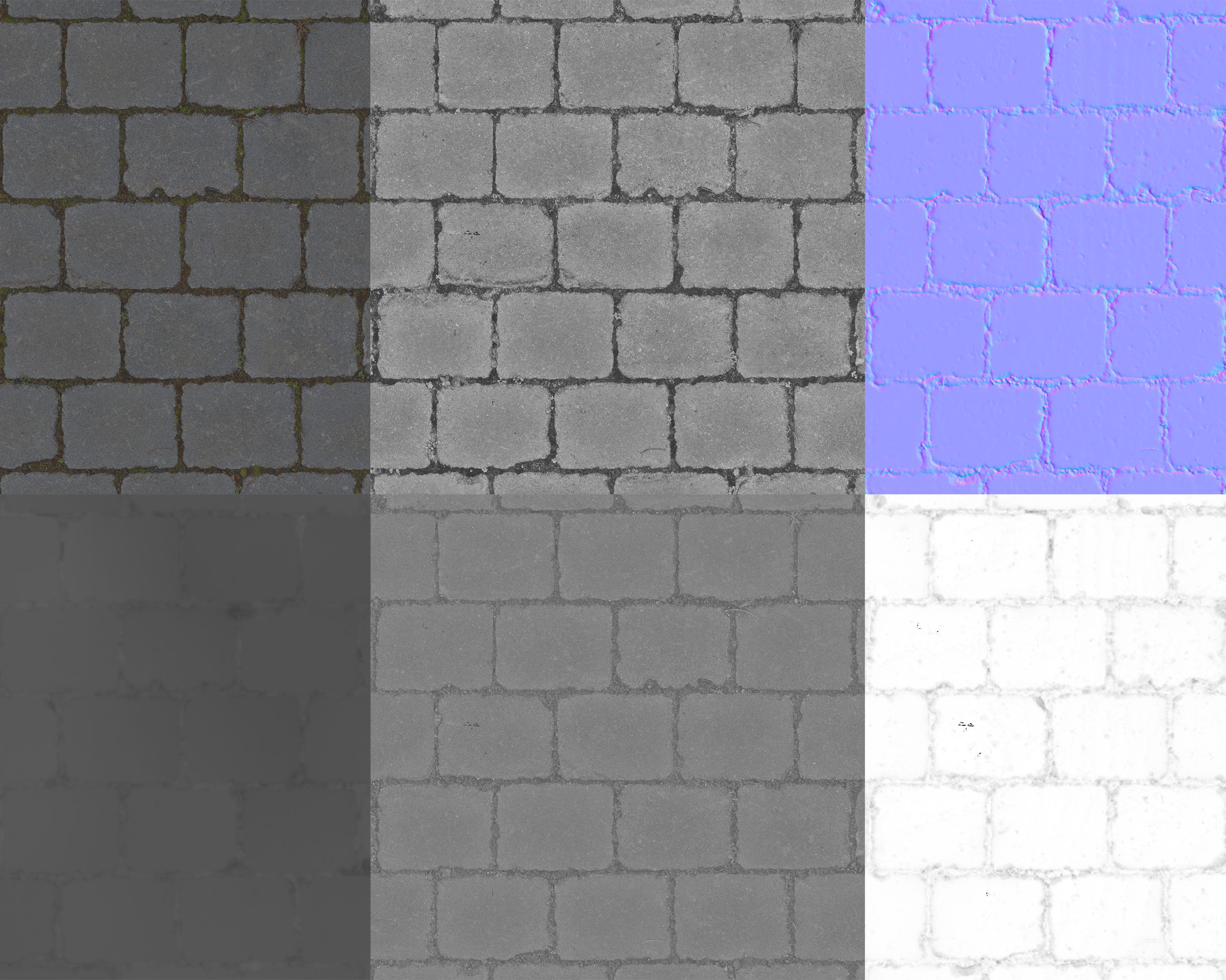 Scanned Stretcher Bond Pavement - 3x3m - 4k, 8k - exorbitart.shop