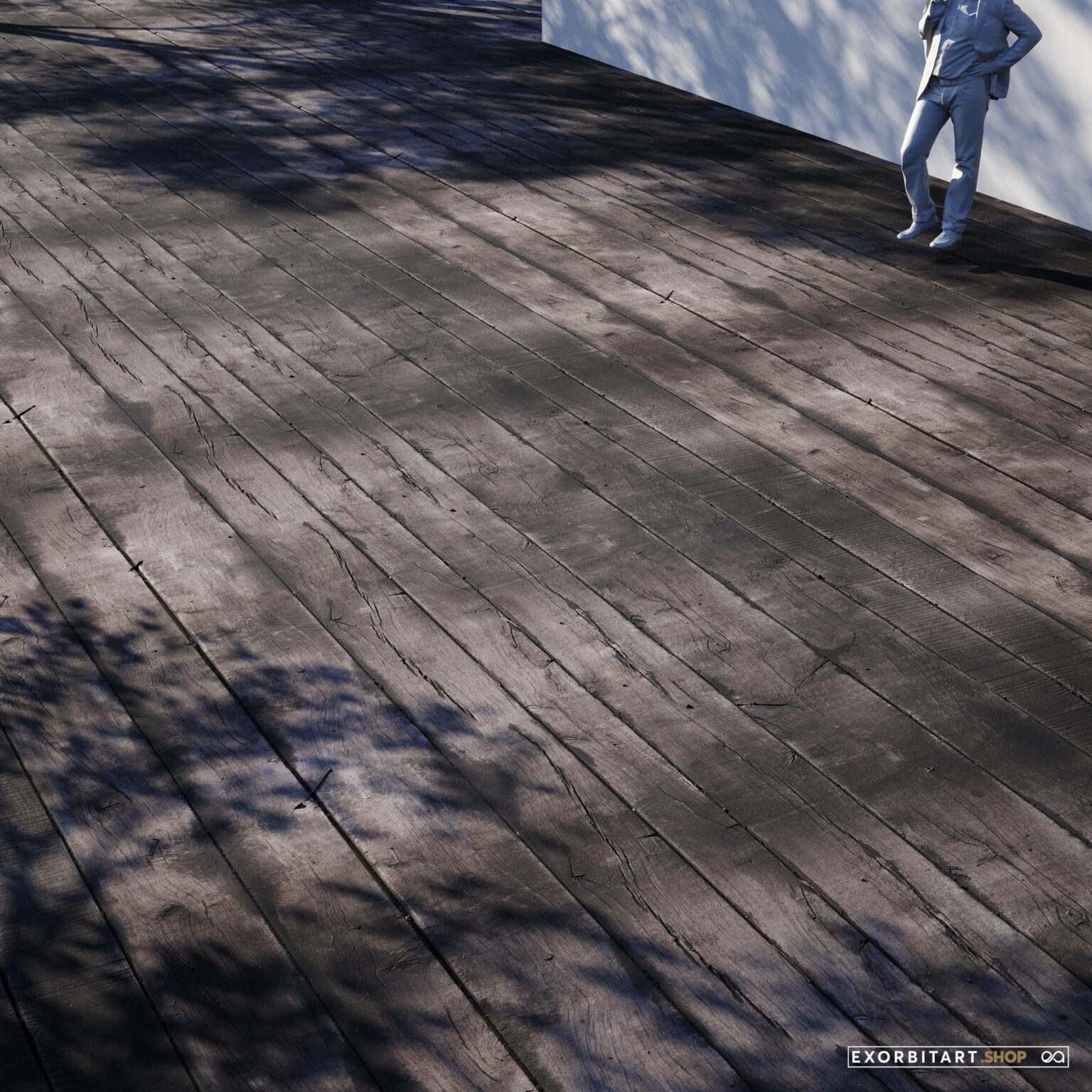 Massive Wood Planks PBR Texture 400x400 cm