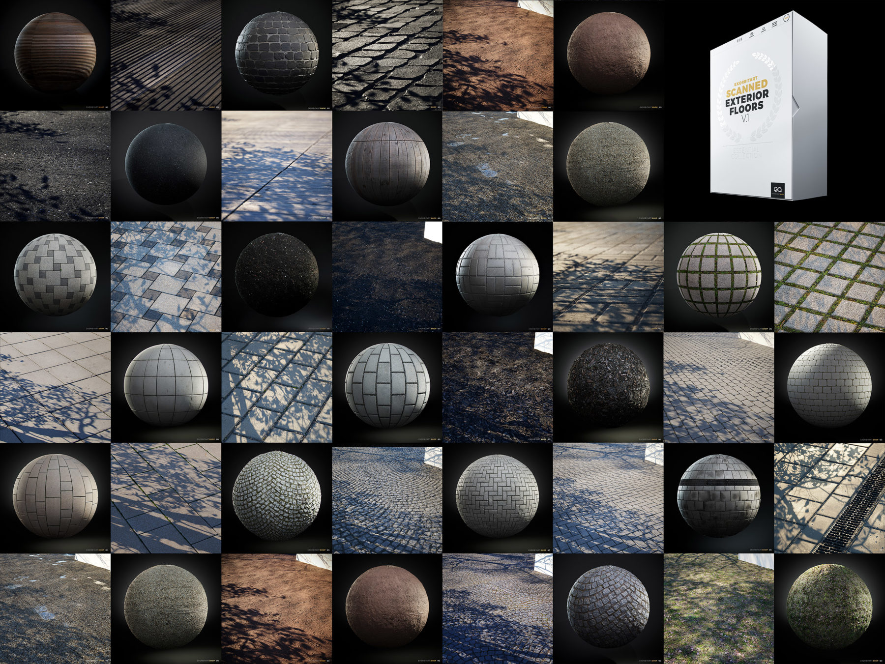 EXORBITART -20x Scanned Exterior Floors V.1 - Texture Collection ...