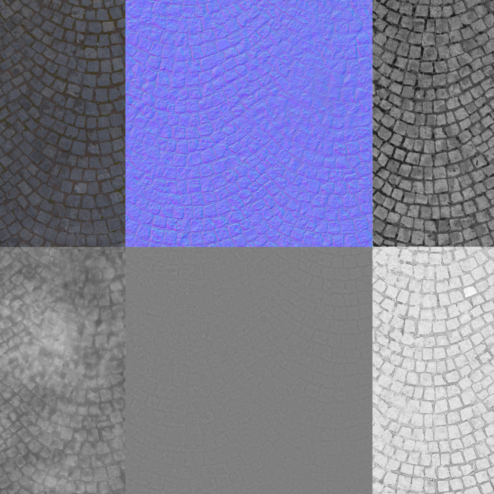 Scanned New Cobblestone - PBR Textures - 2x2m 4k, 8k, 16k - exorbitart.shop