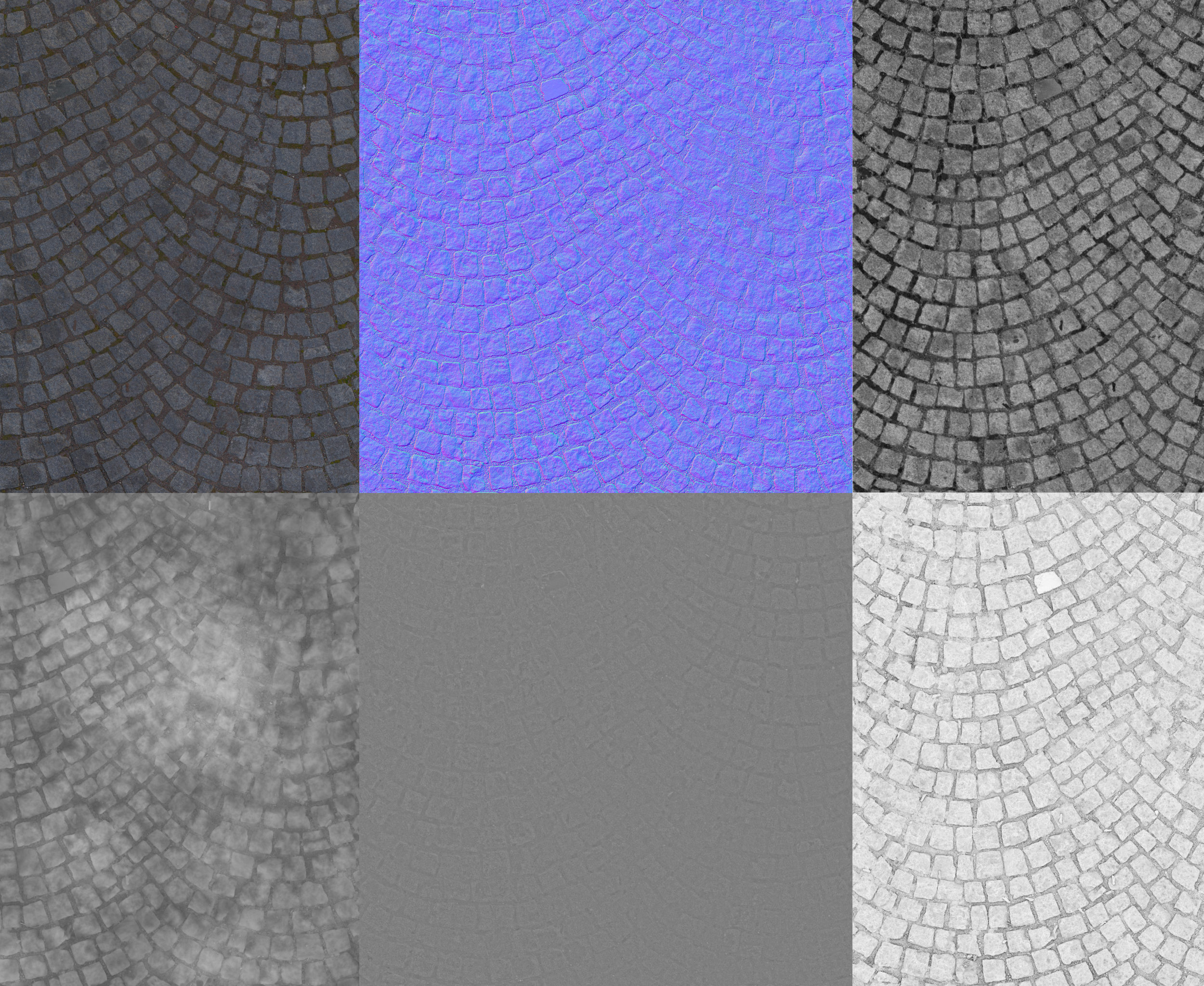 Scanned New Cobblestone - PBR Textures - 2x2m 4k, 8k, 16k - exorbitart.shop