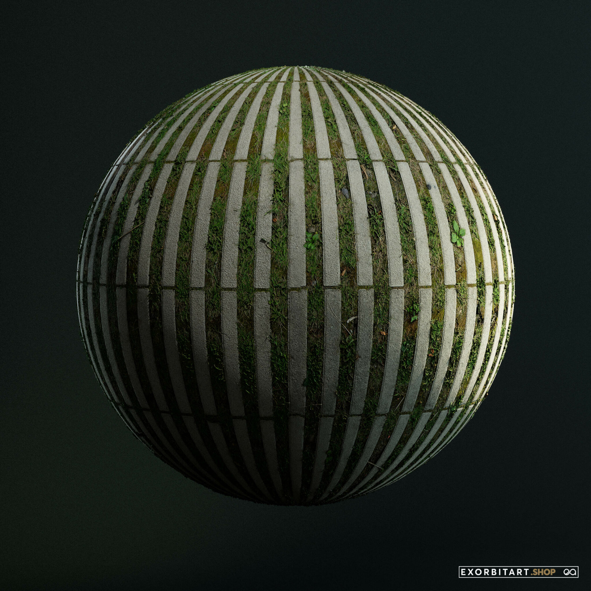 Parking Grass Paver PBR Texture 300x300cm