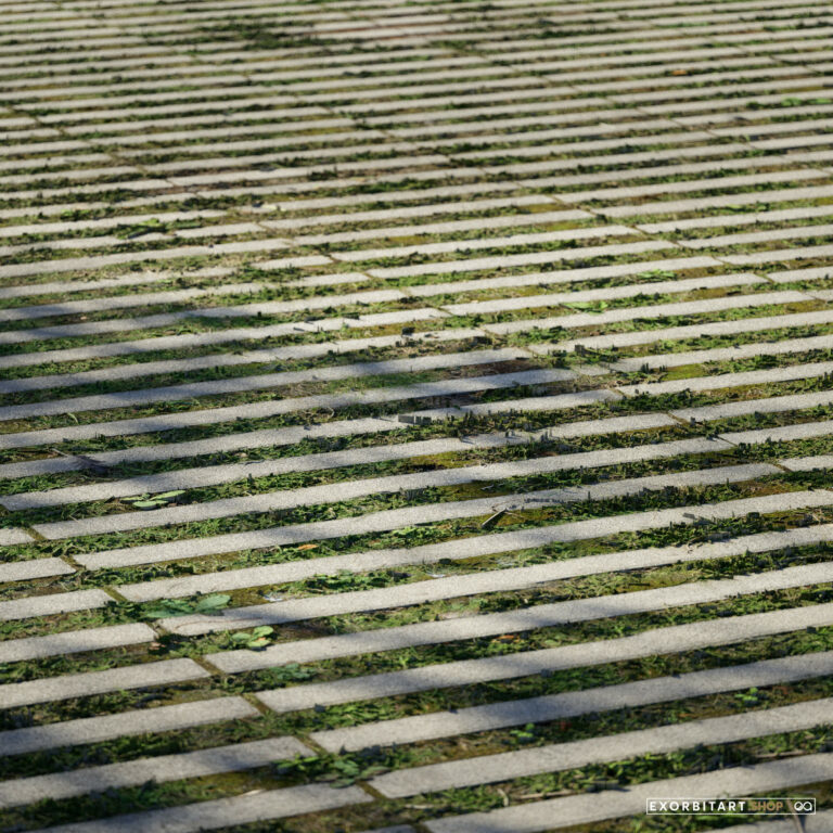 Parking Grass Paver PBR Texture 300x300cm
