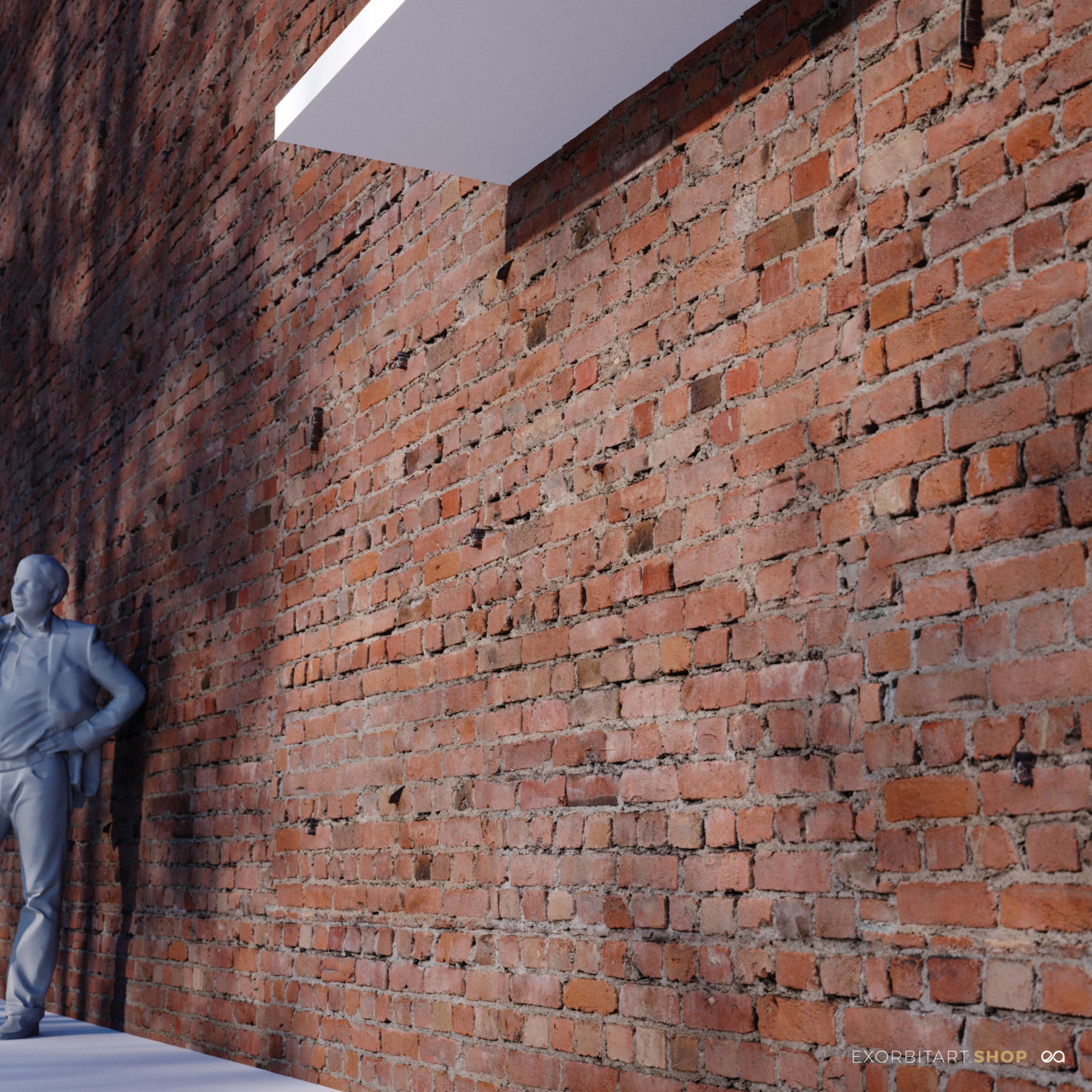 Scanned Seamless Red Brick Wall PBR Texture