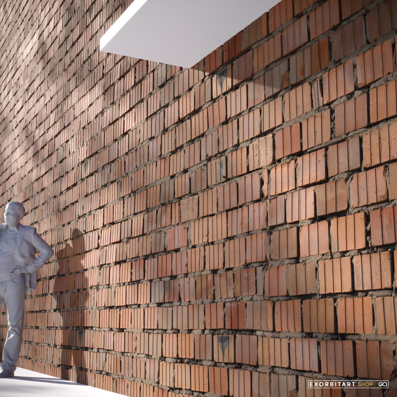 Rough Brick Wall Scanned PBR Texture 280x168cm