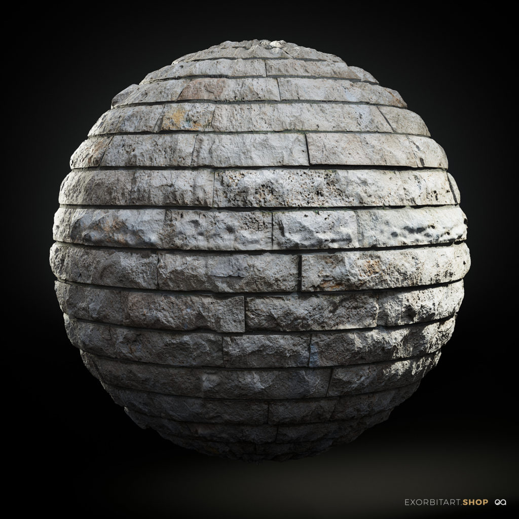 Gabion Wall Large PBR Texture 720x200cm