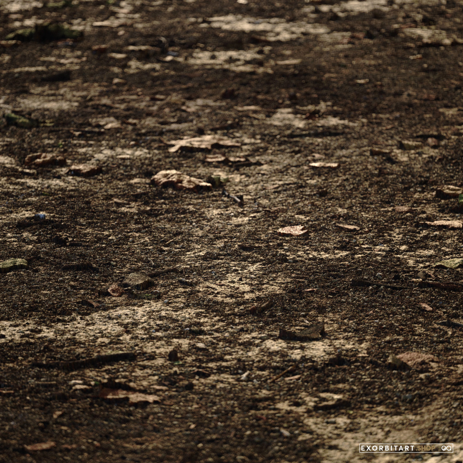 Small Gravel Soil 2 PBR Texture 360x360cm