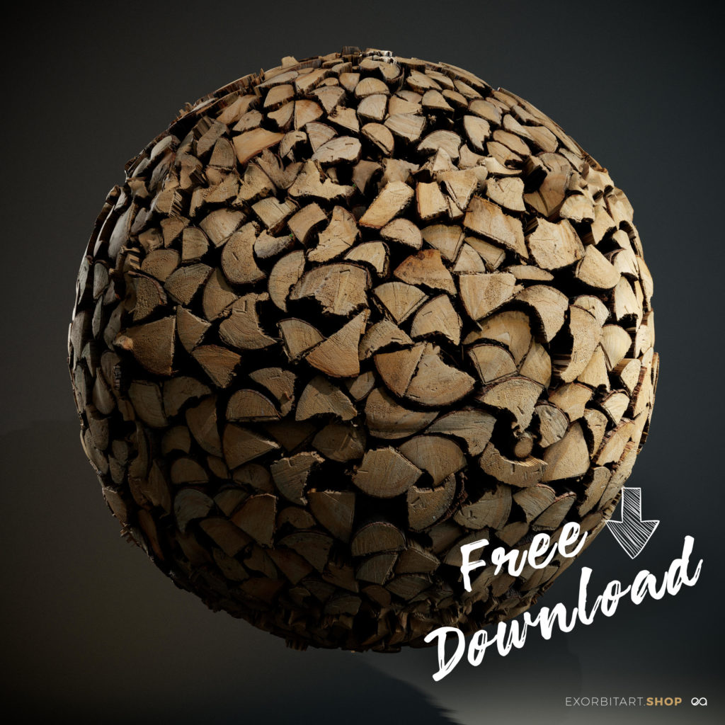 Scanned Seamless Stack Of Wood PBR Texture